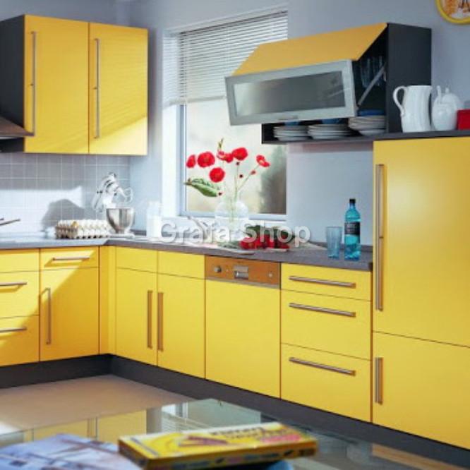 Jual Stiker Dapur Sticker Vinyl Kitchen Warna Kuning Doff Dekorasi ...
