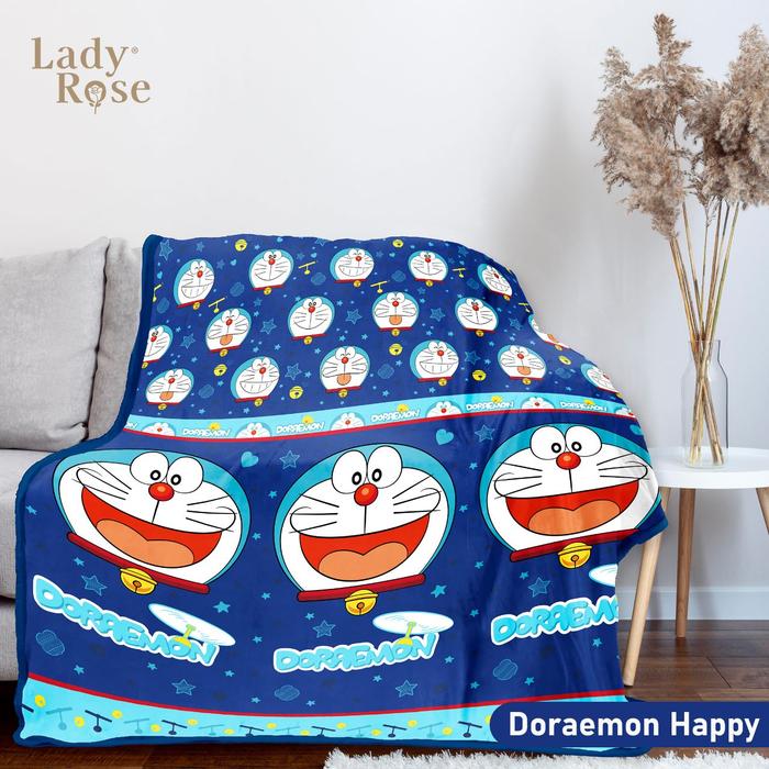 Jual Selimut Lady Rose 160x200 Motif DORAEMON HAPPY Selimut Halus ...