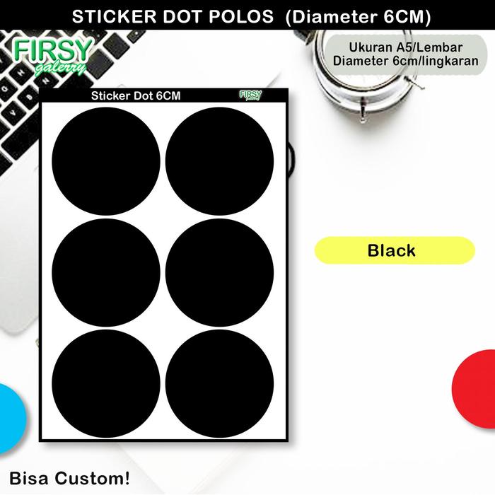 Jual Sticker Dot Warna 6CM, Label Warna Bulat Polos Besar, Bisa Custom ...