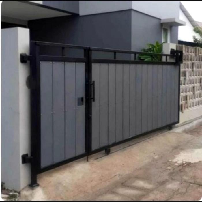 Jual pagar besi motif kayu grc pagar rumah woodplank minimalis - Kab ...