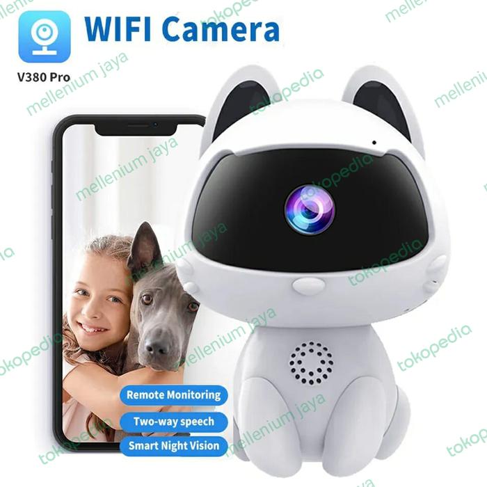 Jual New Cctv IP camera robot mini v380pro kamera full HD cctv wifi ...