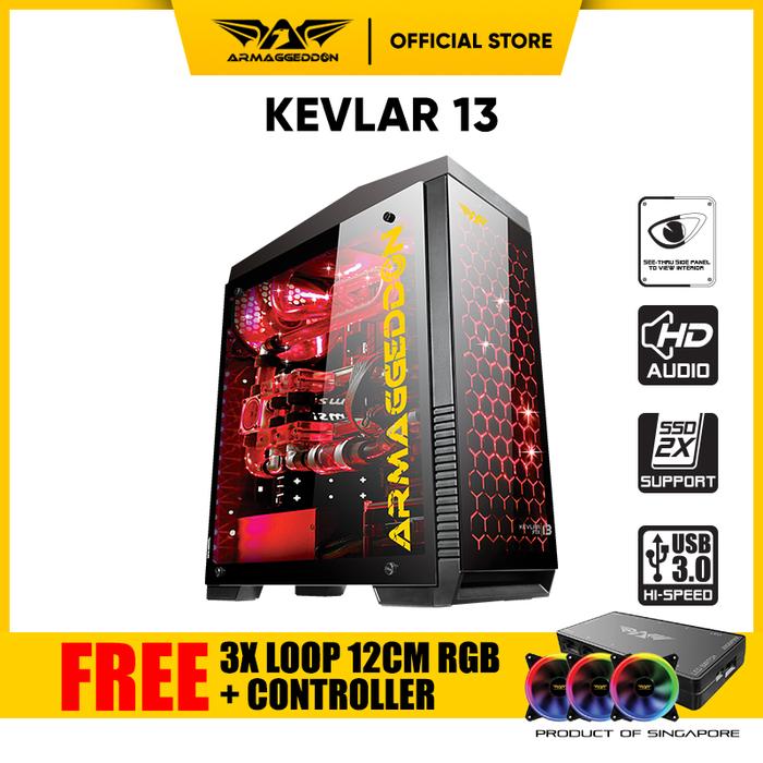 Promo Armaggeddon Casing PC Gaming Case Kevlar 13 - Acrylic Full ATX ...