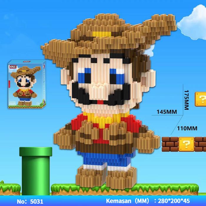 Jual Blok Bangunan Super Mario Kartun Mainan Balok Susun Mario Nano ...