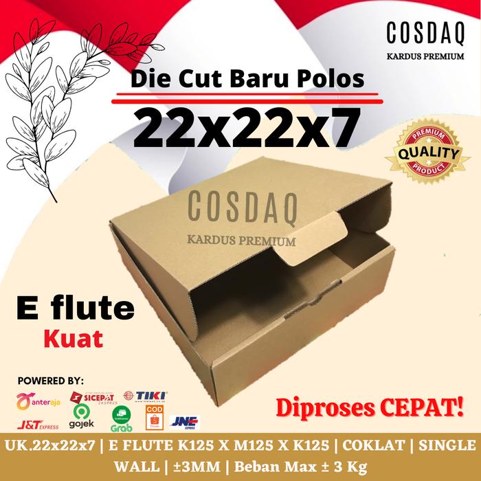 Jual DUS DIE CUT 22x22x7 KARDUS BOX PIZZA HAMPERS BARU JAM BAJU HIJAB ...