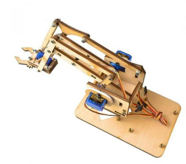 Jual ARDUINO DIY 4DOF WOODEN WOOD ROBOTICS ROBOT ARM KIT + SG90 - Kota ...