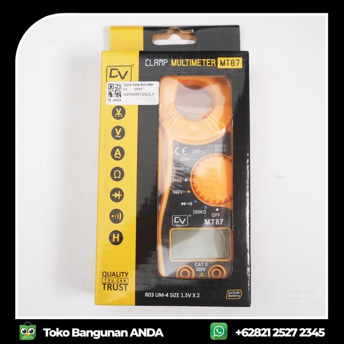 Jual DIGITAL CLAMP METER / TANG AMPERE / MULTIMETER DV MT-87 KABEL ...