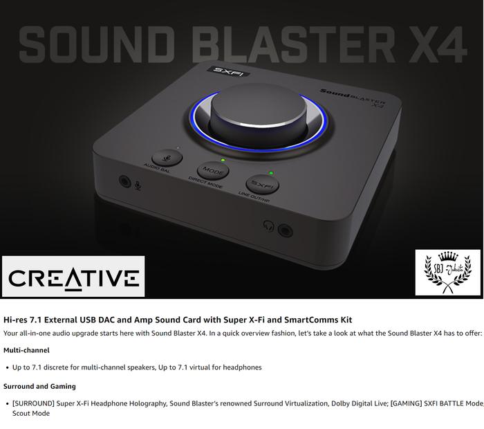 Jual Creative Sound Blaster X3 Hi-res 7.1 Usb Dac Amp Sound Card Ps4 ...
