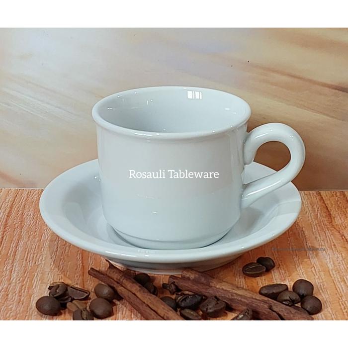 Jual Cangkir set Keramik | Coffee Set | Motif Full Black (Isi: 6 pasang ...