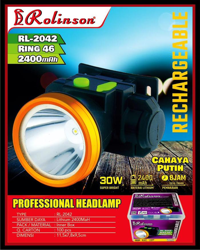 Jual SENTER KEPALA 50WATT ROLINSON CAHAYA PUTIH RL-178P / KUNING RL ...