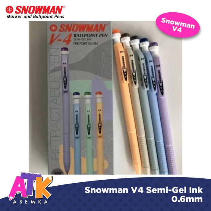 Jual Pulpen / pena Snowman V4 Semi-Gel Ink 0.6mm Black / Hitam - Jakarta Barat - atkasemka ...