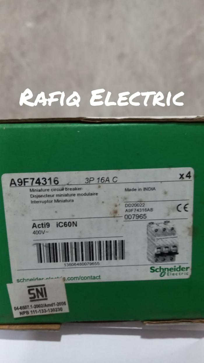 Jual miniature circuit breaker schneider A9F74316 - Kab. Bekasi - rafiq elektrik | Tokopedia
