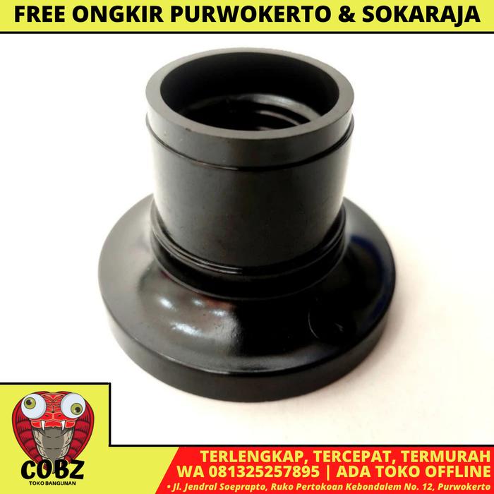 Jual SIVITECH Fitting Tempat Lampu Plafon Atap Tempel Bulat Kecil Hitam ...