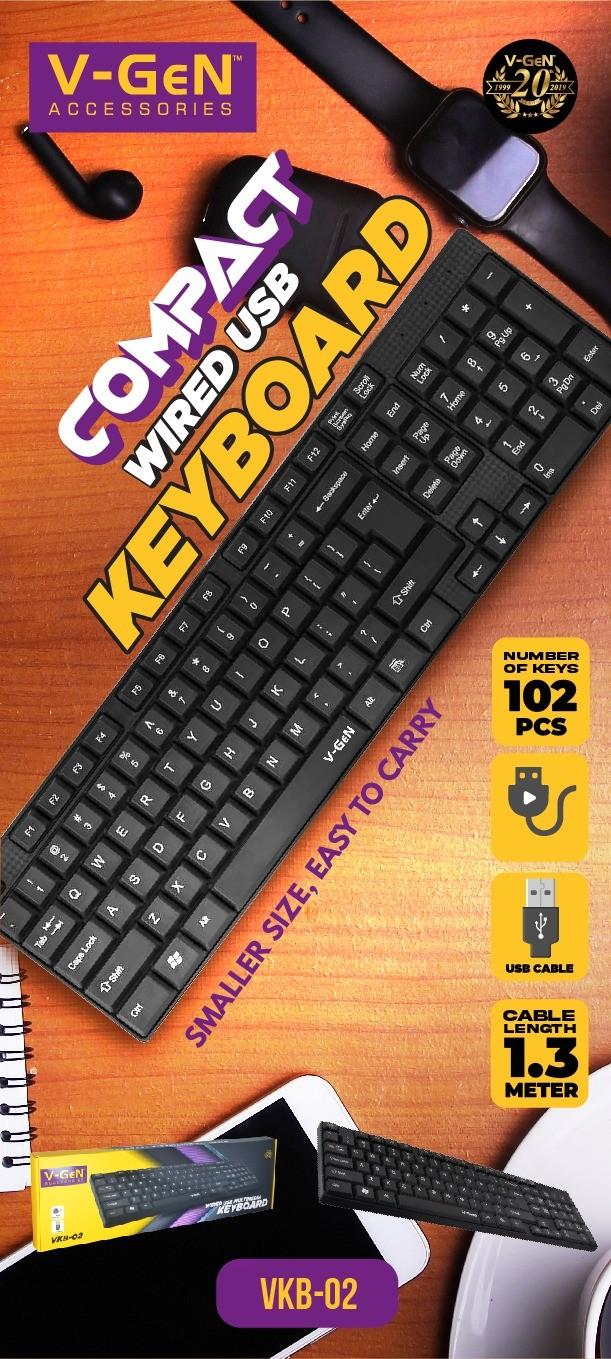 Jual Wired USB Keyboard V-GeN VKB-02 PNP Keyboard Kabel - Jakarta Pusat ...