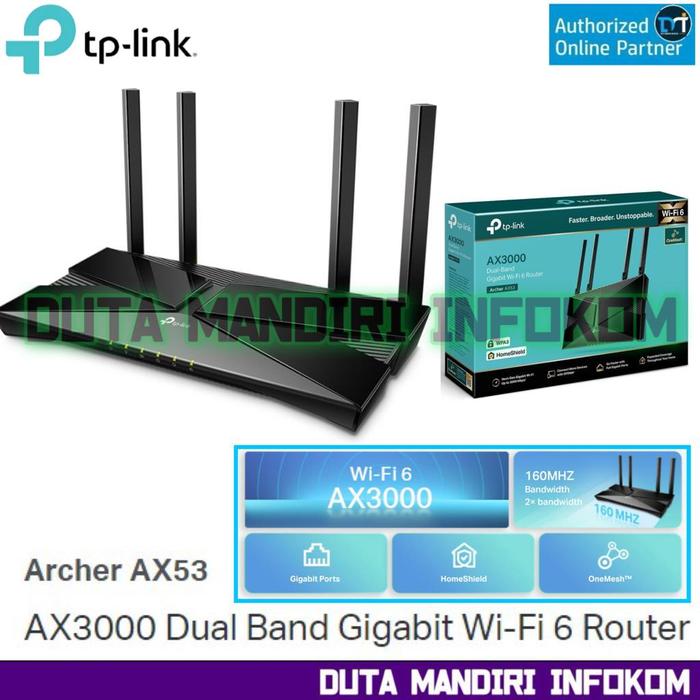 Promo TP-Link Archer AX53 AX3000 Dual Band Gigabit Wireless WiFi 6 ...