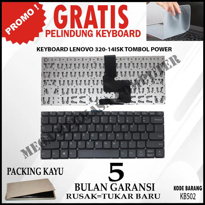 Jual KEYBOARD LENOVO IP 320-14ISK (TOMBOL POWER) FREE KEYBOARD ...