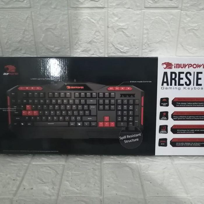 Jual IBUYPOWER ARES E1 Gaming Keyboard Spill Resistant Black Red NEW IN ...