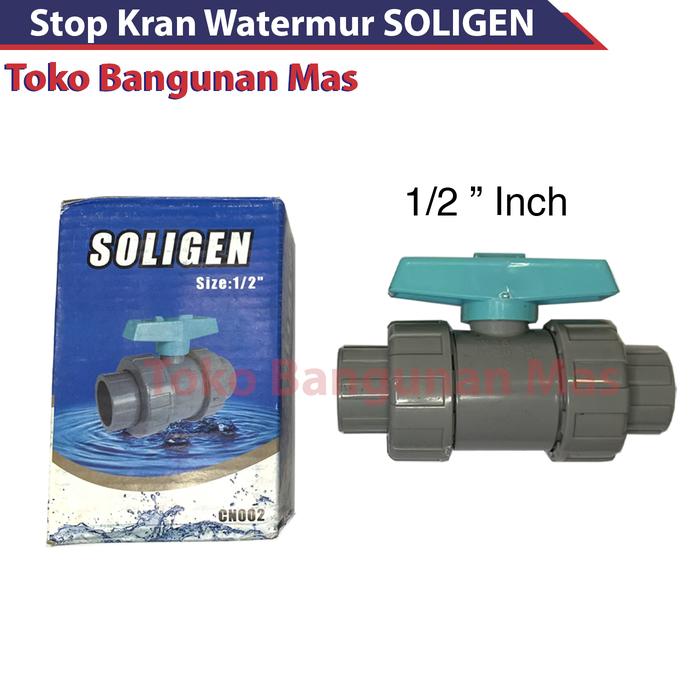 Jual Ball Valve Watermur SOLIGEN 1/2 Inch Stop Kran Water Mur Keran CN ...