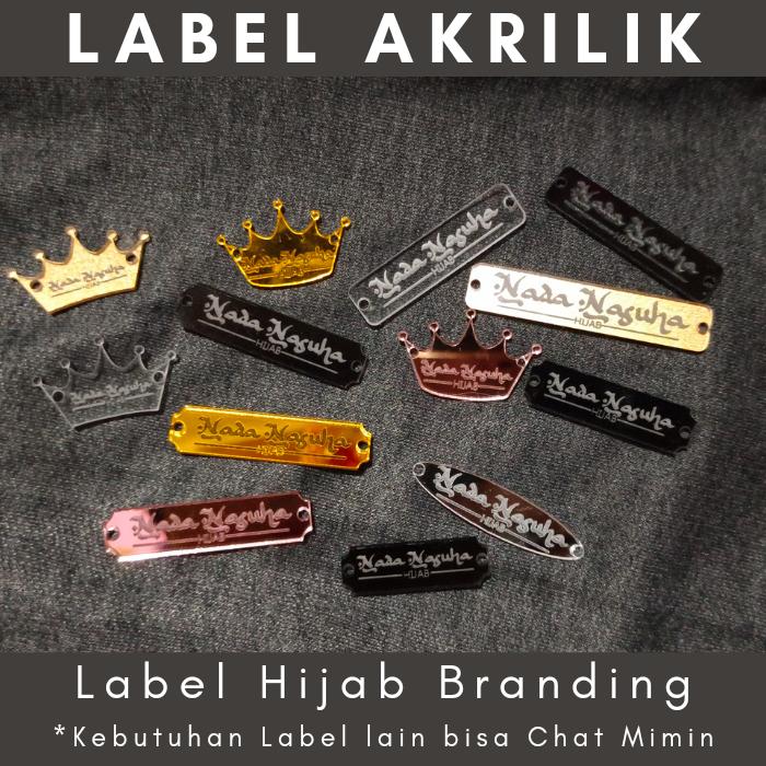 Jual Label Akrilik / Custom Label Hijab / Tag Akrilik / Branding Tag ...