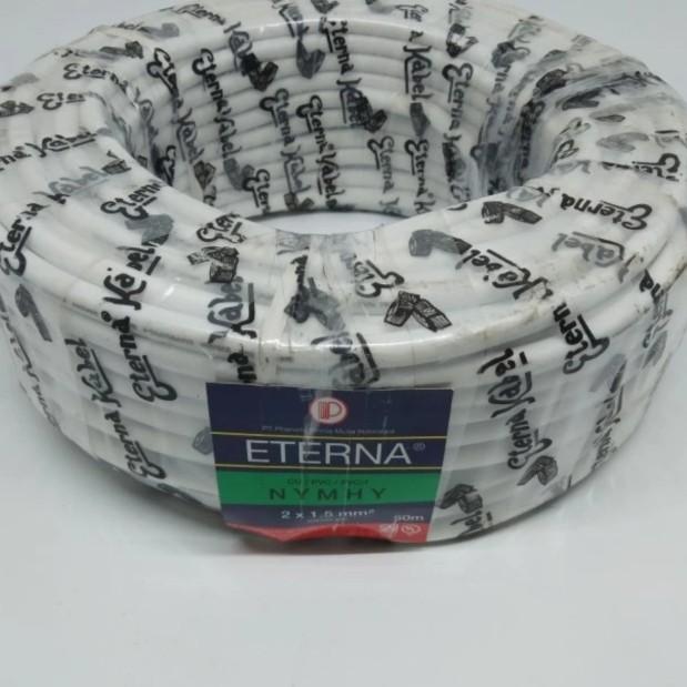Jual Kabel Listrik NYMHY 2x1.5 mm Putih Kawat Tembaga 2 x 1.5 Eterna (100m) - Kota Surabaya ...