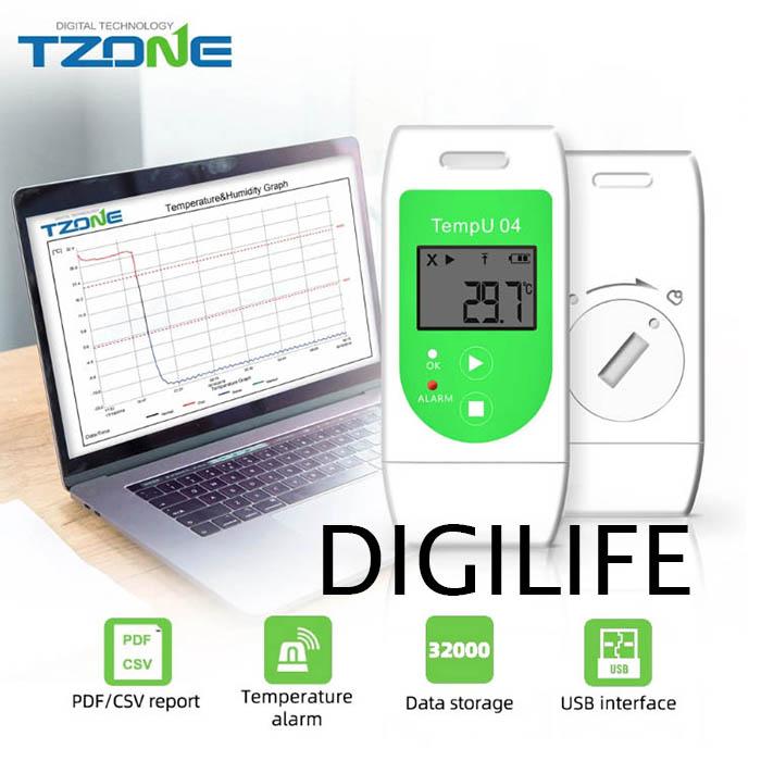 Jual Temperature Data Logger Tzone TempU04 Recorder Sensor Suhu PC TempU 04 - Jakarta Utara ...