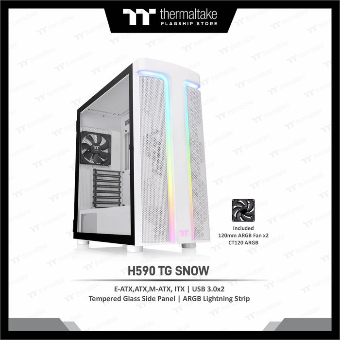 Promo Casing PC Thermaltake H590 TG Snow ARGB Mid Tower Chassis Cicil 0 ...