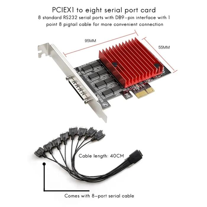 Jual Pcie Pci Express Serial/rs232/db9 8 Port Adapter Card Di Seller ...