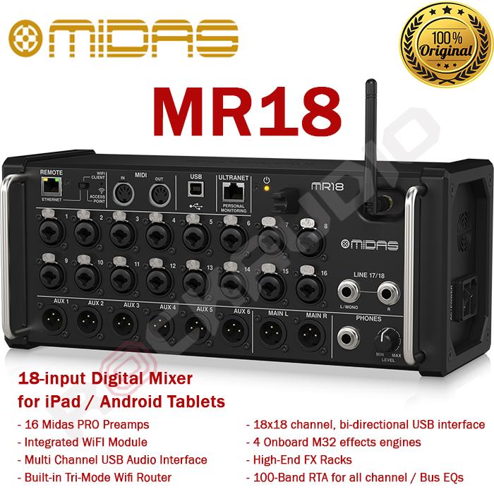 Jual MIDAS MR18 DIGITAL MIXER 18 channel iPad Android Tablet MR-18 MR ...