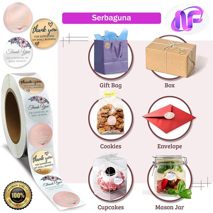Jual Sticker Label Makanan Thank You Tempelan Segel Roll Thanks ...