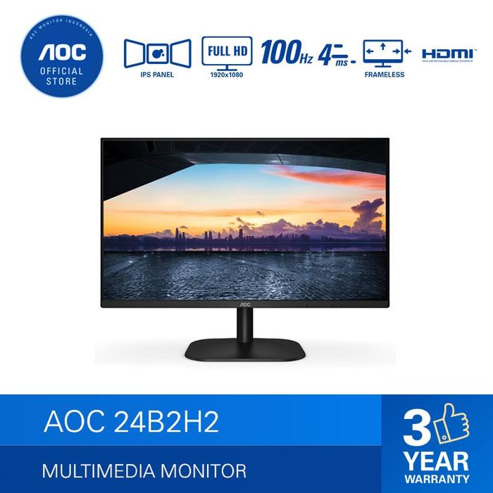 Jual Monitor AOC 24B2H2 24" IPS 1080p Full hd 100 hz 4 ms Slim ...