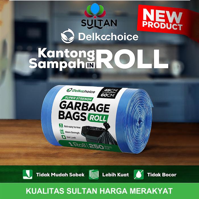 Jual Kantong Plastik Sampah Roll Biru Trash Bag Jumbo Delkochoice ...