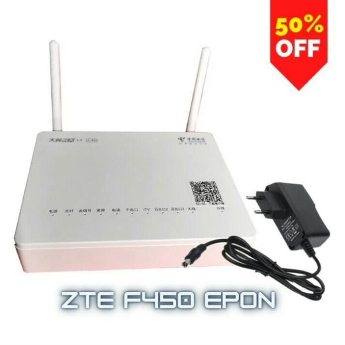 Jual Router Modem wifi ZTE F450 EPON ONU dan Adaptor Charger Bukan F460 ...