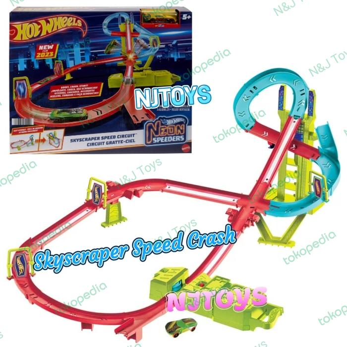 Jual Hot Wheels Track Neon Speeders Skyscraper Speed Circuit Trackset ...