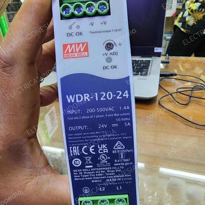 Jual POWER SUPPLY MEAN WELL WDR-120-24 - Jakarta Barat - ELECTRICAL INDONESIA | Tokopedia