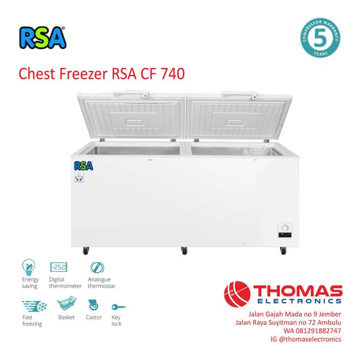 Jual RSA Freezer Box 702 Liter CF740 Chest Freezer CF 740 Garansi Resmi ...