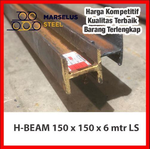 Jual H-Beam 150 x 150 x 6 M / Besi H Beam 150 Lautan Steel SNI ...