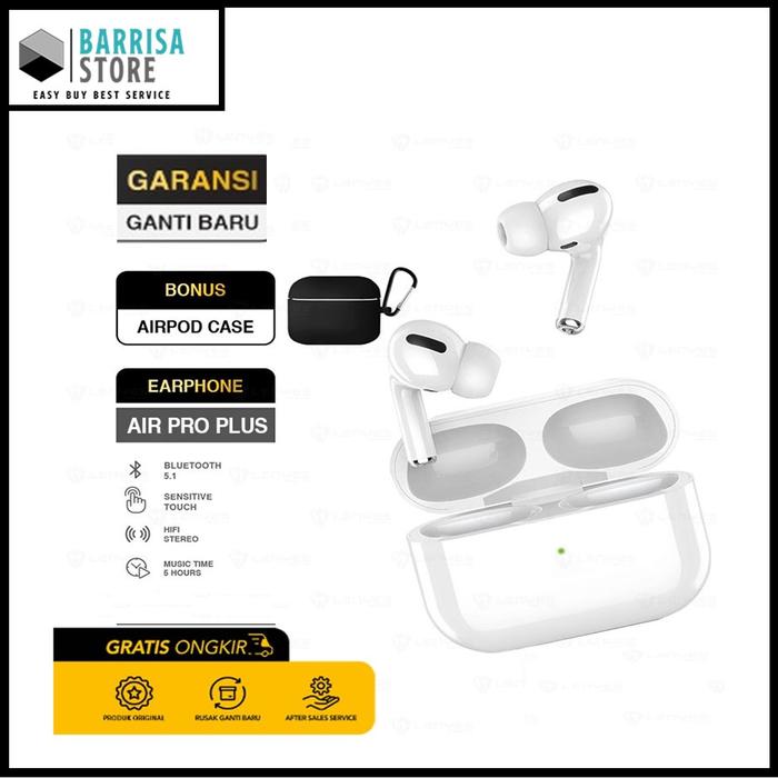 Jual Earphone wireless AIR PRO PLUS TWS bluetooth 5.1 earbuds smart ...