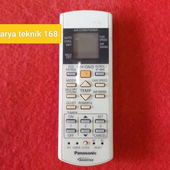 Jual REMOTE AC PANASONIC INVERTER ORIGINAL ECO PATROL E-ION ORIGINAL ...