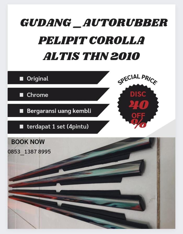 Jual Weather Strip / list Pelipit pintu kaca corolla altis thn 2010 ...