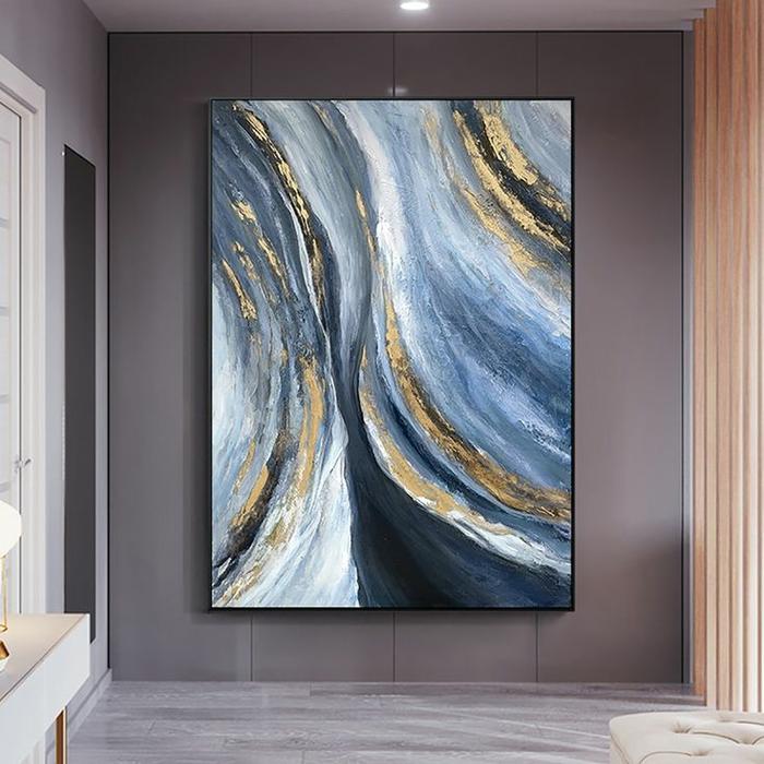 Jual lukisan abstrak modern minimalis ukuran 60x90 cm - Kuning, tambah ...