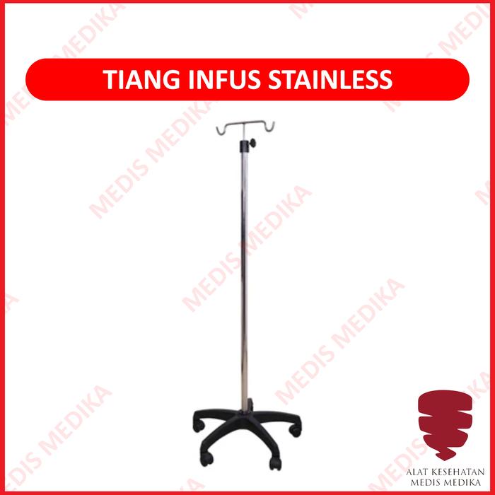 Jual Tiang Infus Stainless Steel Kaki 5 Roda Plastik Alat Rawat Inap ...