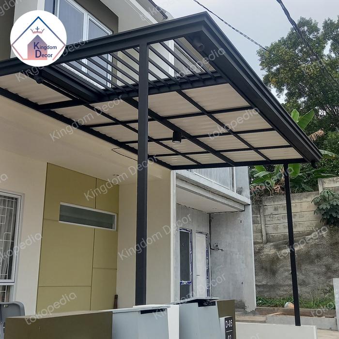 Jual KANOPI RANGKA BESI MODEL LIST PROFIL / KANOPI RANGKA BESI ATAP ...
