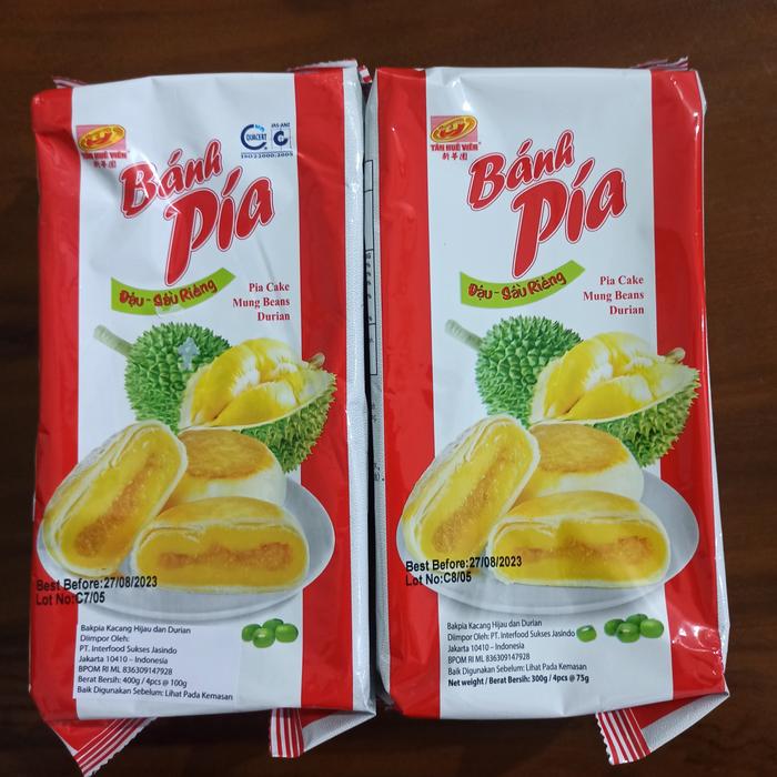 Jual Banh Pia Durian Kacang Merah Pack 400g / Banh Pia Pia Durian ...