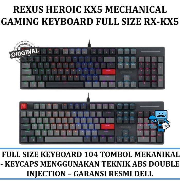 Jual Keyboard Rexus Heroic Kx5 Mechanical Gaming Keyboard Full Size Rx ...