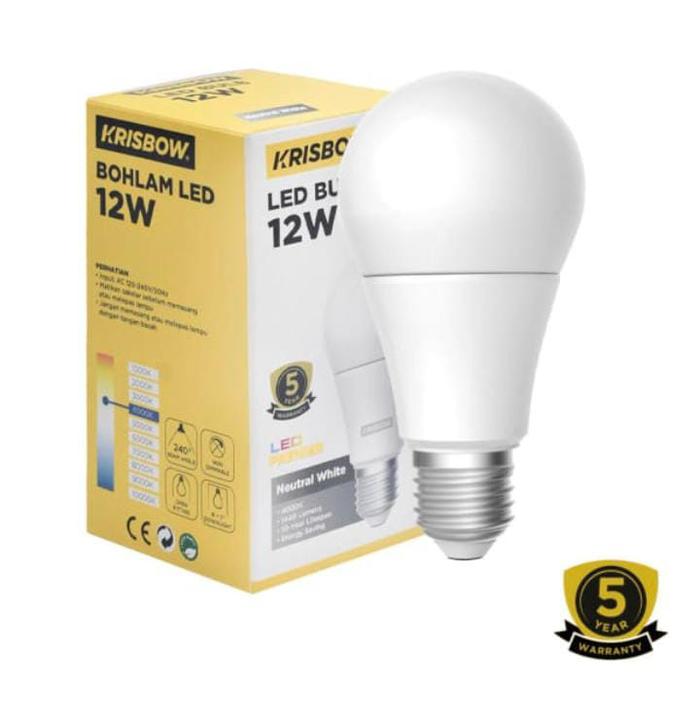 Jual Krisbow Lampu Led Bohlam 12 Watt Garansi 5 Tahun Bulb Premier Natural - Kota Tangerang ...