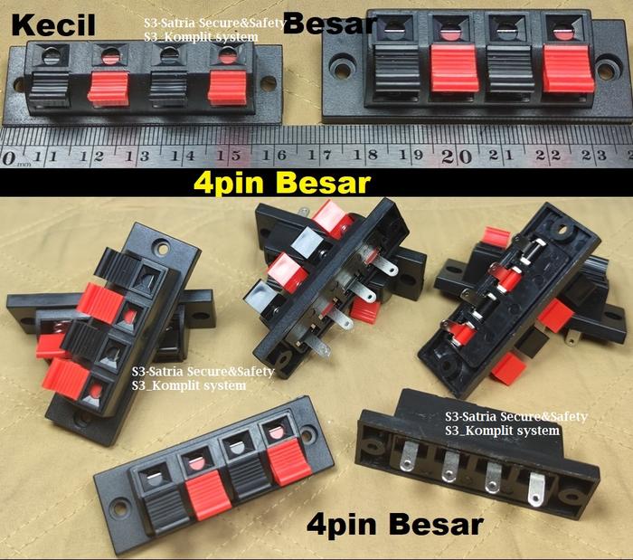 Jual Terminal Speaker 4pin Besar Jepit kabel 4 pin box rakit ampli ...