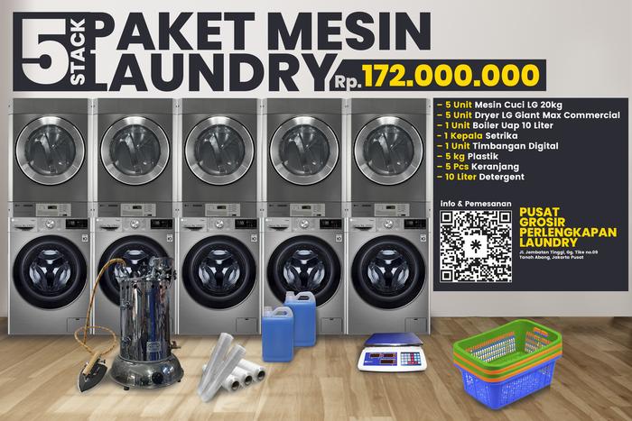 Jual Paket Mesin Stack LG 20kg + Dryer Giant Max 5 set - Jakarta Pusat ...
