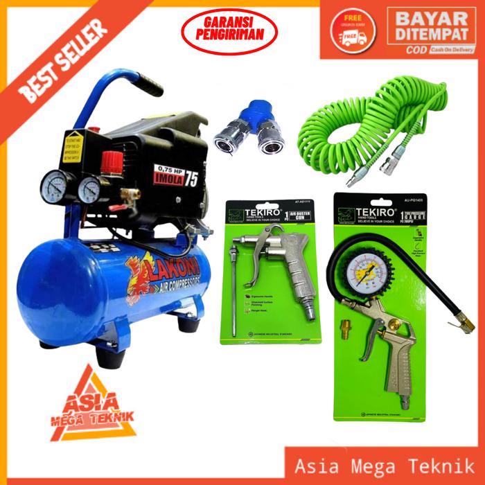 Jual Paket Kompresor 5 item Lakoni imola 75 Selang Kompresor Spray Gun ...
