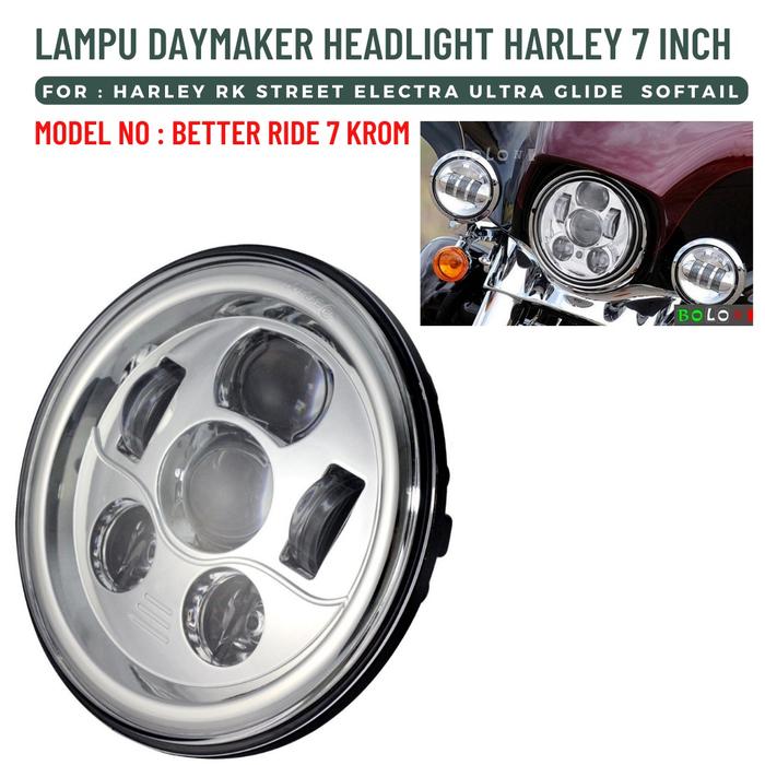 Jual REFLEKTOR LAMPU DAYMAKER HEADLIGHT 7 INC HARLEY BETTER RIDE 7 KROM ...