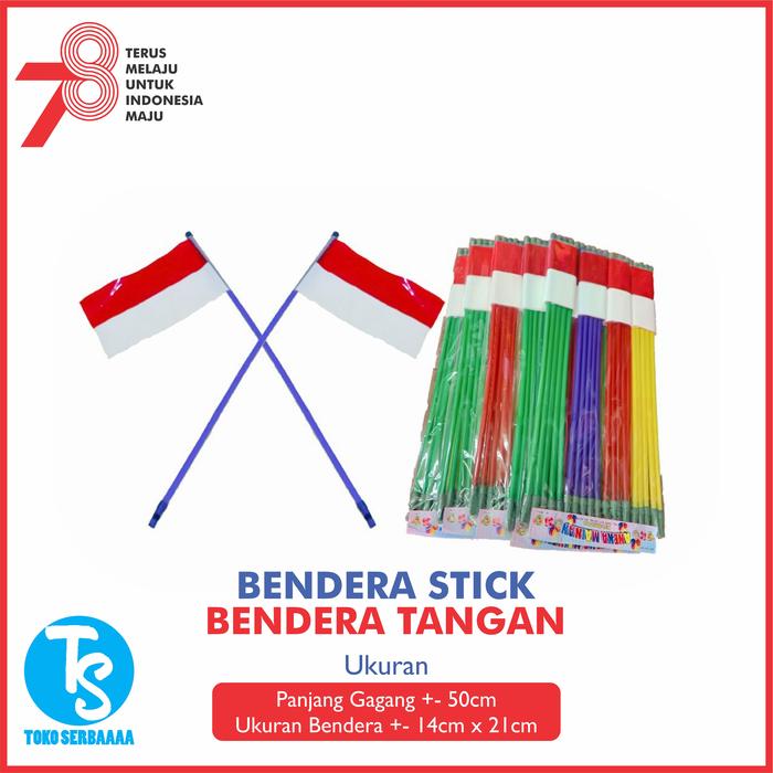 Jual Bendera Stick Merah Putih Plastik / Bendera tangan Indonesia ...