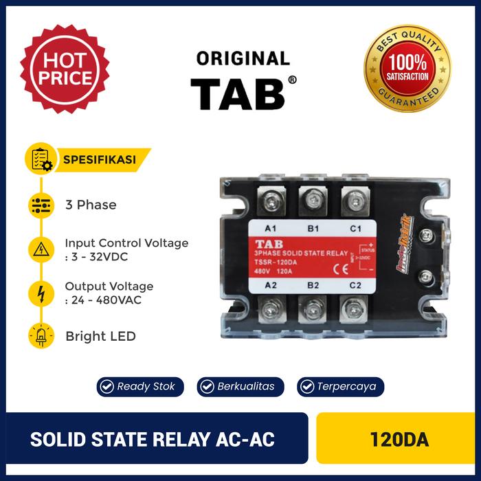 Promo Solid State Relay 3 Phase DC-AC TSSR-120DA TAB - SSR120DA - 120DA - Jakarta Pusat ...